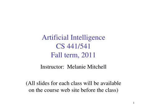 PPT Artificial Intelligence CS 441 541 Fall Term 2011 PowerPoint Presentation ID 1996788