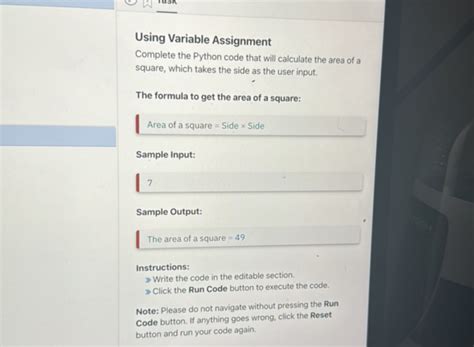 Using Variable Assignment Complete The Python Studyx