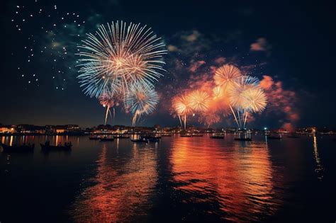 Premium Ai Image Diwali Fireworks Display At Night