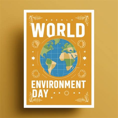 Иллюстрация на плакате Всемирного дня окружающей среды Премиум Фото