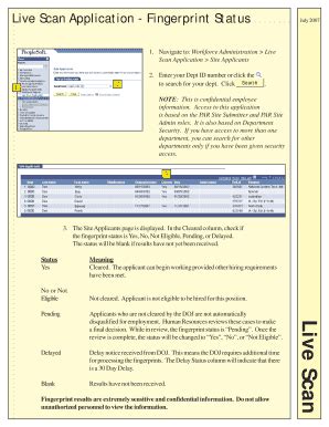 Fillable Online Live Scan Application Fingerprint Status Fax Email Print PdfFiller