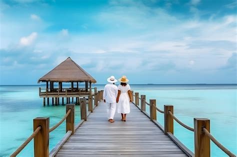 Viajes De Lujo Escapada Romántica A La Playa Para Parejas De Luna De Miel Foto Premium