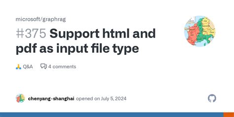 support html and pdf as input file type · microsoft graphrag · discussion 375 · github