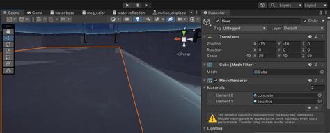 Second Material In Stack Disappears On Play Unity Engine Unity