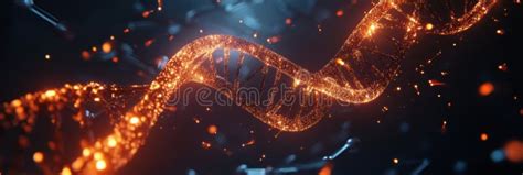 Glowing Dna Double Helix Surrounded By Molecular Connections In A Scientific Setting Generative