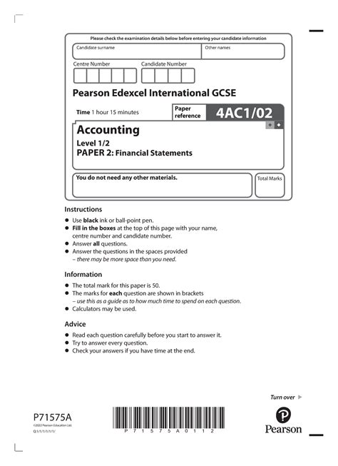 Igcse May 2022 Paper 2 Qp Centre Number Candidate Number P71575a0112