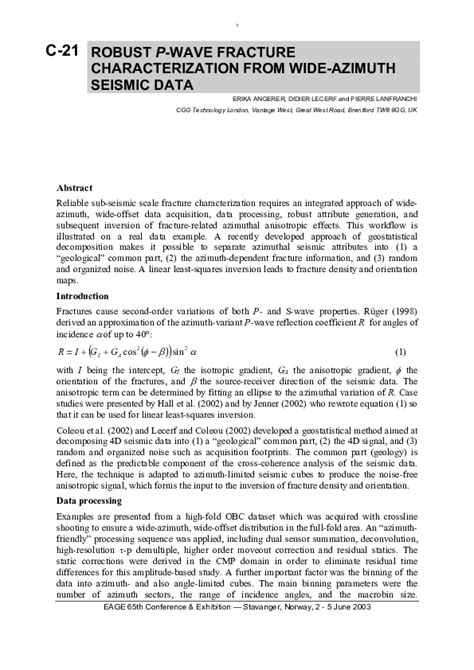 Pdf Robust P Wave Fracture Characterization From Wide Azimuth Seismic