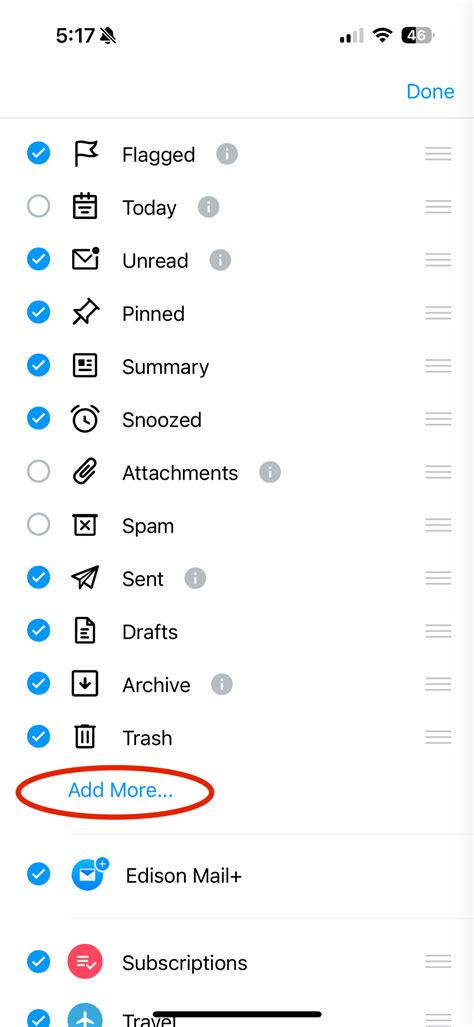 How Do I Edit Change The Folder Shortcuts Listed In My Menu Email