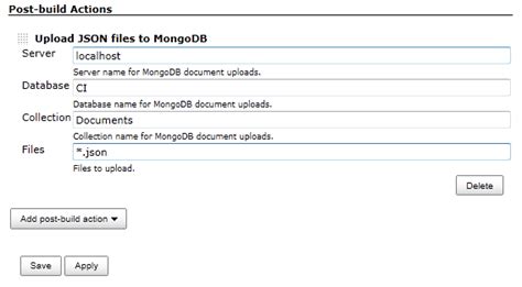 Mongodb Document Upload Jenkins Plugin