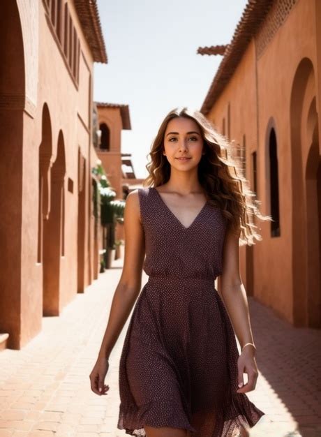 Cute Brunette AI Generated Babe Olga Milana Walks Naked Through The Town NakedPics