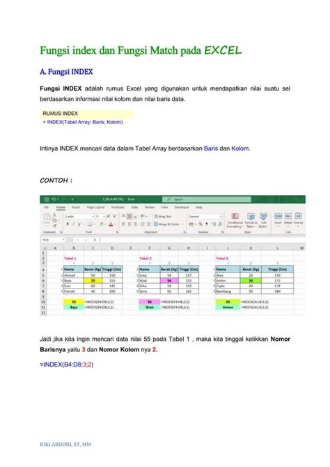 Fungsi Index And Match Pada Exceldocx