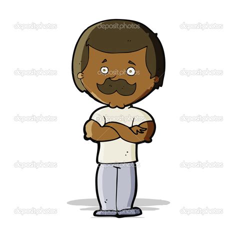 만화 남자 콧수염 남자 스톡 벡터 ©lineartestpilot 50109807