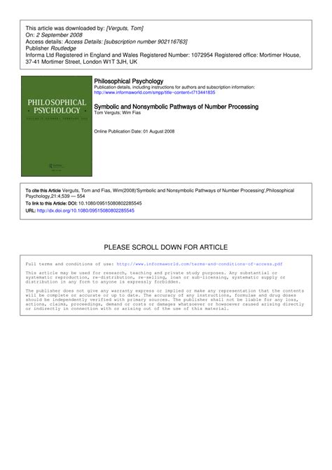 Pdf Symbolic And Nonsymbolic Pathways Of Number Processing