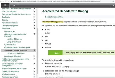 The Nvidia Ffmpeg Package Supports Hardware Accelerated Decode On Jetson Platforms Jetson Nano
