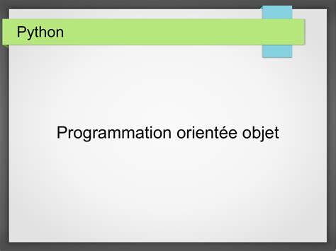 Programmation Orientée Objet