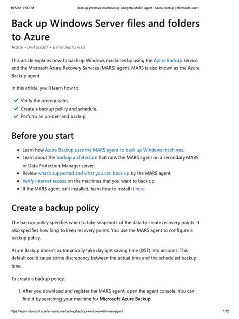 Azure Backup Policy Pdf