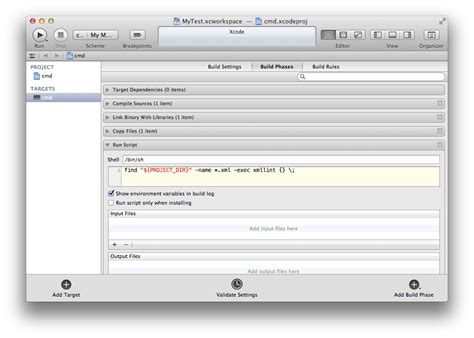 Use A Build Phase To Validate Xml