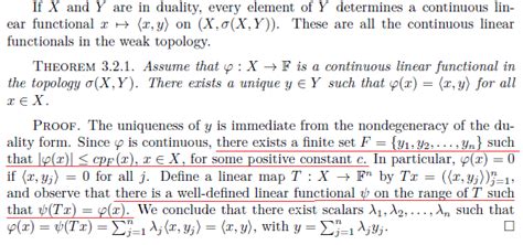 In A Proof Of The Representation Of Linear Functionals Of Topological Vector Space Mathematics