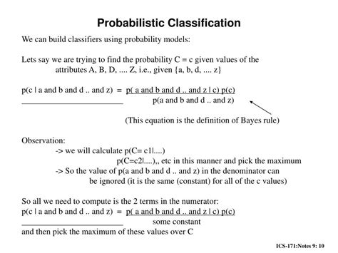 Ppt Notes 9 Probability And Classification Powerpoint Presentation