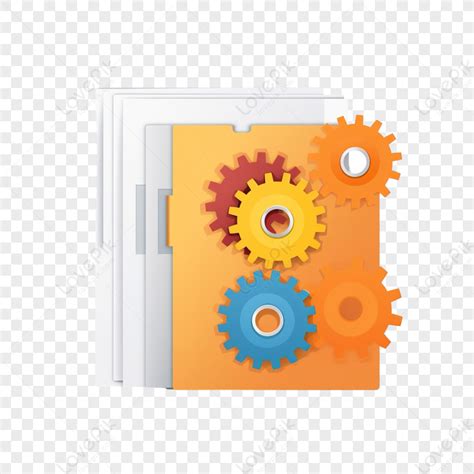 최소한의 스타일로 문서 폴더 및 톱니 그림 증가하다 설정 Png 일러스트 무료 다운로드 Lovepik