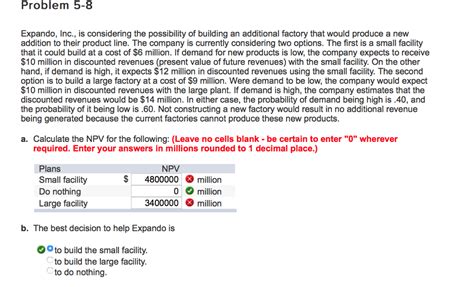 Solved Problem 5 8 Expando Inc Is Considering The