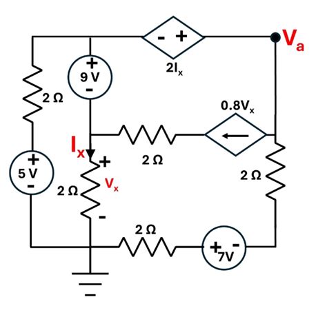 Solved Find Va And Vx Using Mesh Analysis 25 ﻿points