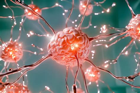 Interconnected Neurons Illuminate In A Vibrant Display Showcasing