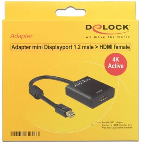 Displayport Adapter Delock Mini Dp Hdmi St Bu 4k Aktiv Azerty Nl