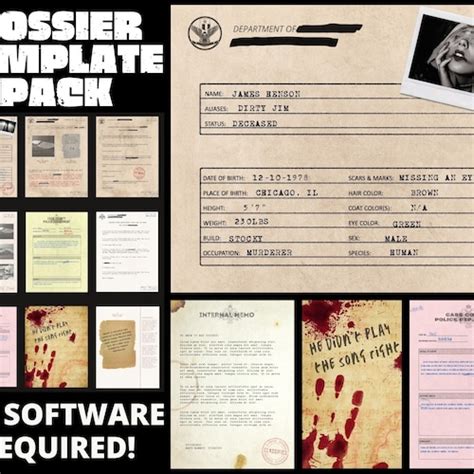 Case File Dossier Template Editable Vintage Style Etsy