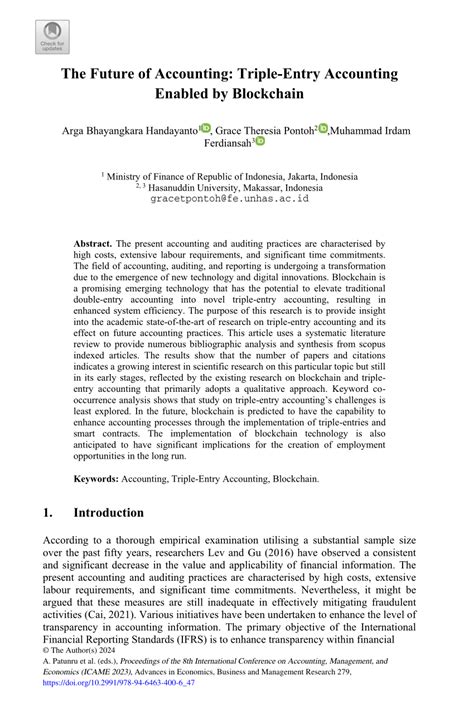 Pdf The Future Of Accounting Triple Entry Accounting Enabled By Blockchain