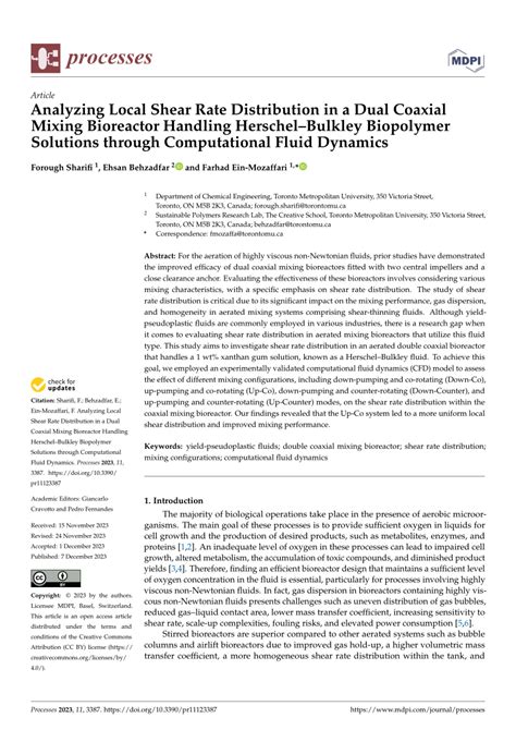 Pdf Analyzing Local Shear Rate Distribution In A Dual Coaxial Mixing