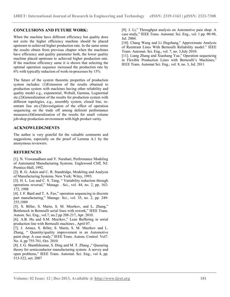 Performance Analysis Of Production Line With Bernoullis Machines Pdf