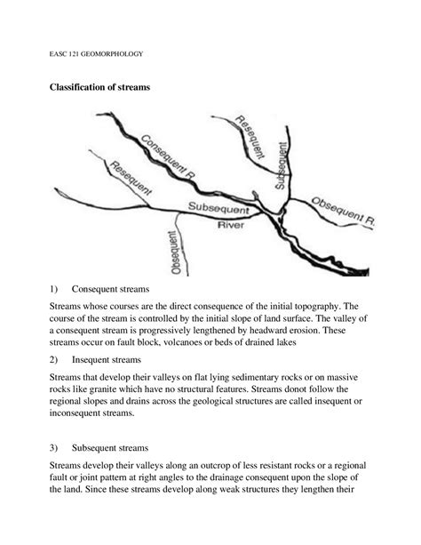 Classification Of Streamslecture Notes Lecture Notes Geomorphology