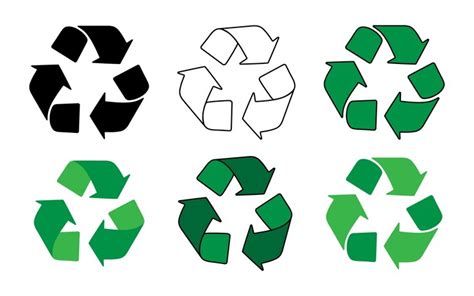 Premium Vector Recycling Icon Set Infinitely Rotating Arrow Recycling Symbol Sign Universal