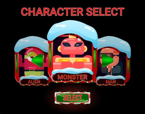 Premium Vector Gui Character Selection Interface With Snowy Theme