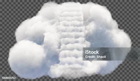그것의 계단과 투명 한 배경에 푹신한 구름 또는 안개의 벡터 그림 현상의 날씨 안개에 대한 스톡 벡터 아트 및 기타 이미지 안개 투명 배경 구름 Istock
