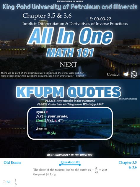 Aio 101 35 And 36 Implicit Differentiation And Derivatives Of Inverse