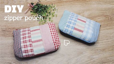 Diy 자투리 원단 활용 쉽고 빠르게 지퍼 파우치 만들기 한 손에 쏙 들어오는 크기 화장품 가방이나 동전 지갑으로도 좋아요