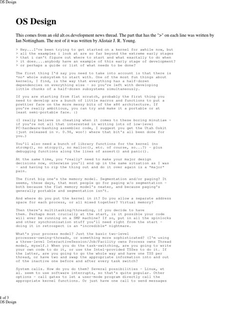os design pdf kernel operating system thread computing
