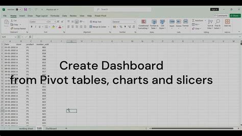 Create Dashboards Using Pivot Tables Charts And Slicers Youtube