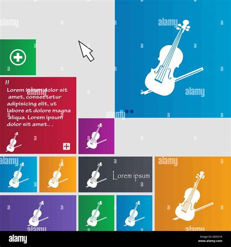 Violin Icon Sign Buttons Modern Interface Website Buttons With Cursor