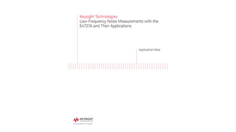 Advanced Low Frequency Noise Analyzer Keysight