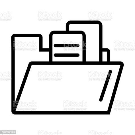 도구 모음편집에서 파일 폴더 아이콘입니다 흰색 배경에 격리 된 얇은 선형 파일 폴더 폴더 파일 윤곽선 아이콘 라인 벡터 파일 폴더 기호 웹 및 모바일 기호 0명에 대한 스톡