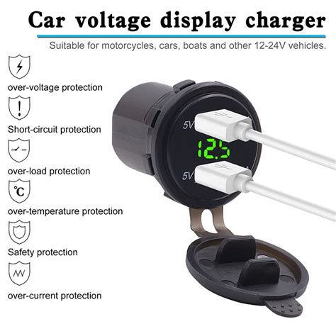 4.2A 5V Автомобильное USB зарядное устройство с розетка вольтметр ...