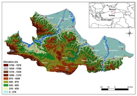 Map Of Research Site The Color Scale Refers To The Elevation In Metres Download Scientific