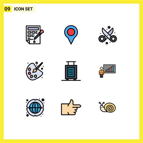 Ensemble De 9 Symboles Dicônes Dinterface Utilisateur Modernes Signes Pour Sac éducation