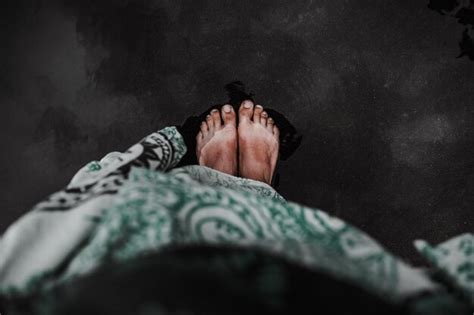 Premium Photo Man Feet Together Getting Wet In The River