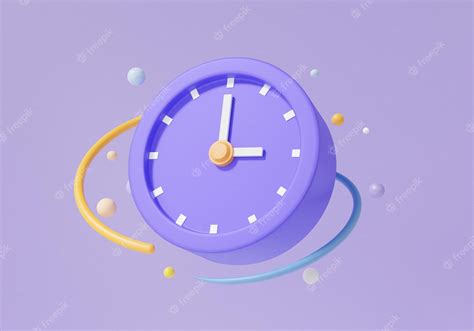Premium Photo Purple Clock Icon Analog Telling Time Pointer 3 Oclock