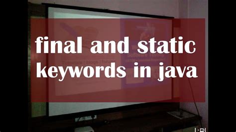 Final And Static Keywords In Java Youtube