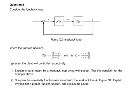 Solved Question Consider The Feedback Loop Figure Q Chegg